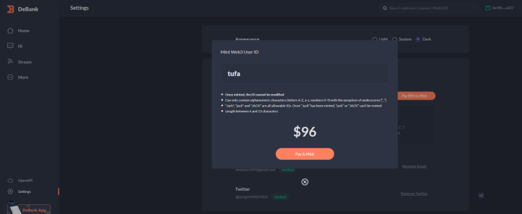 미루고 미루던 디뱅크(Debank) 민팅. Web3 필수 코인 에어드랍 준비, Stream 및 Hi : 네이버 블로그
