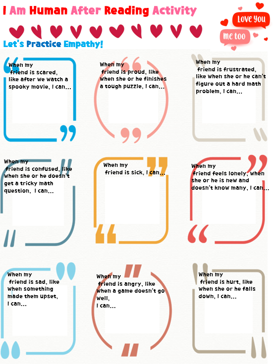 영어 그림책 독후 활동 I Am Human After Reading Activity : Let's Practice Empathy ...