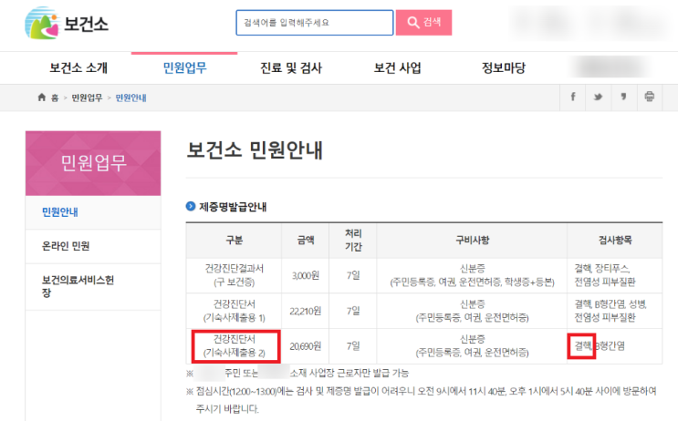 보건소에서 기숙사용 결핵 건강진단서 발급 받는 방법 네이버 블로그