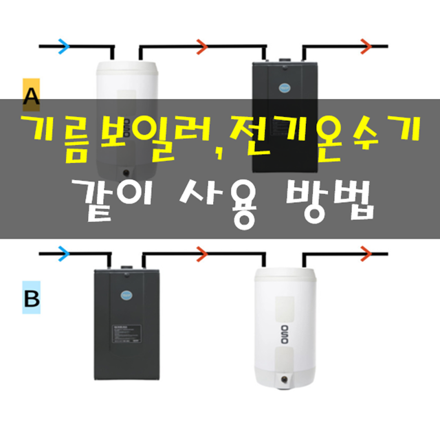 기름보일러 전기온수기 같이 사용시 효율적인 배관 연결 설비 방법겸용 동시 사용 개별 설치 등 네이버 블로그