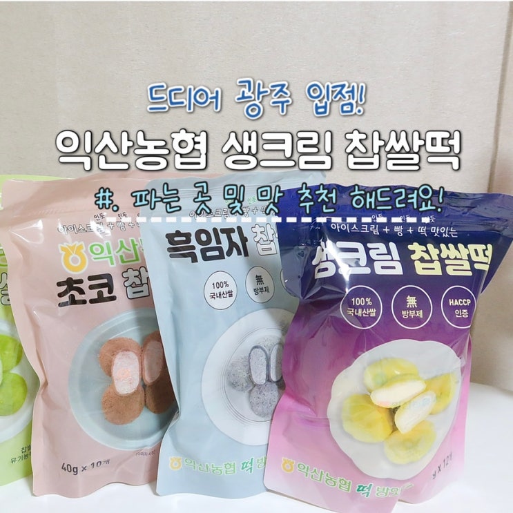 익산농협 생크림 찹쌀떡 오프라인 광주에서 산 후기 가격 파는 곳 딸기 녹차 흑임자 초코 고구마 맛 등 네이버 블로그