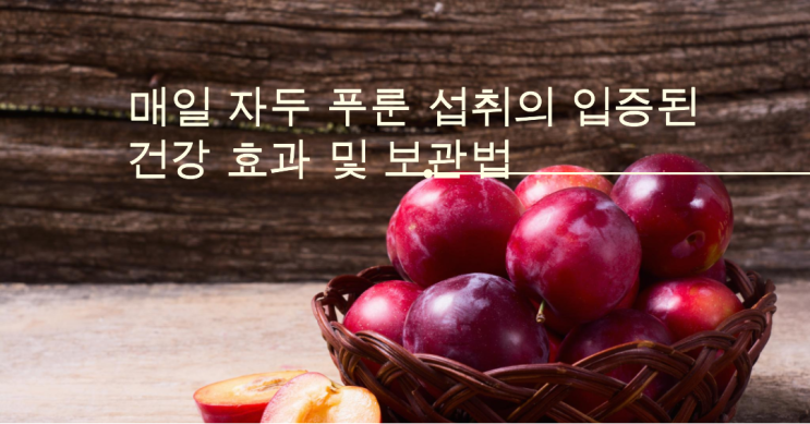 매일 자두 푸룬 섭취의 입증된 건강 효과 및 보관법 당뇨 복막투석 네이버 블로그
