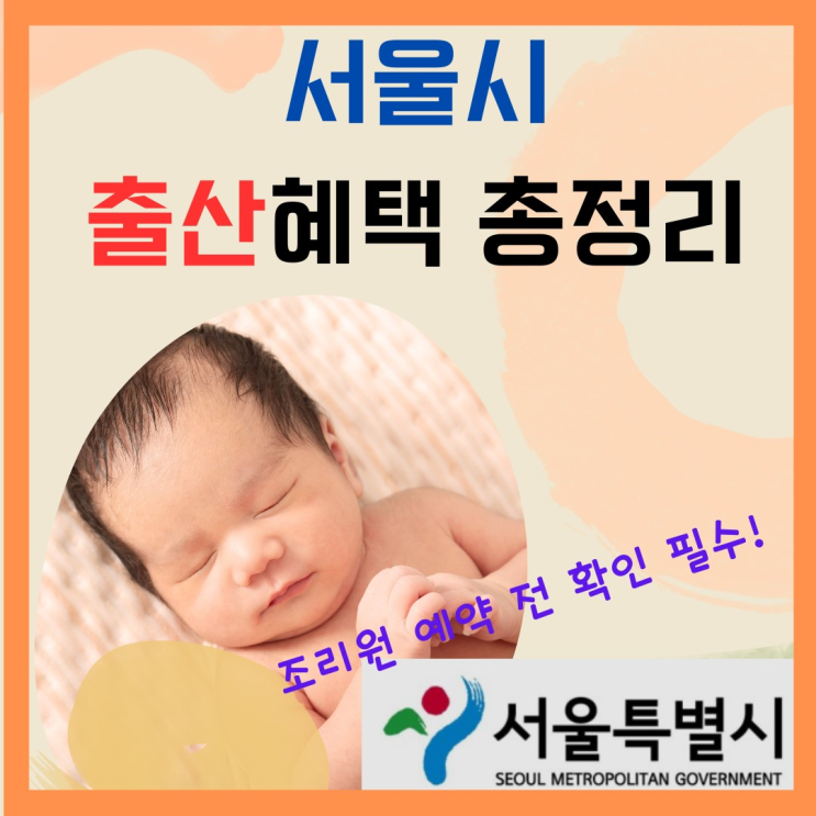 서울시 임산부 출산 혜택 총정리 산후조리 경비지원 첫만남 이용권 부모급여 양육수당 산후조리사 지원 보육료지원