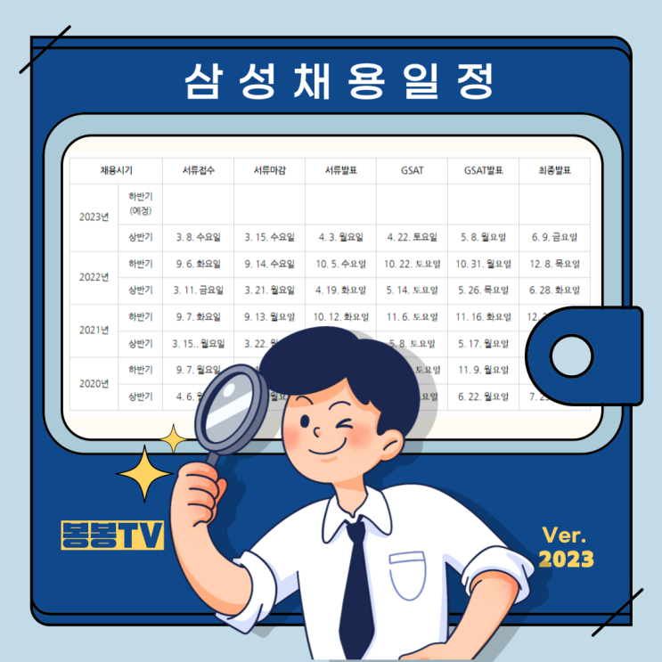 [2023 하반기 삼성 채용 일정(예상)] GSAT 일정, 역대 삼성 채용 일정 : 네이버 블로그