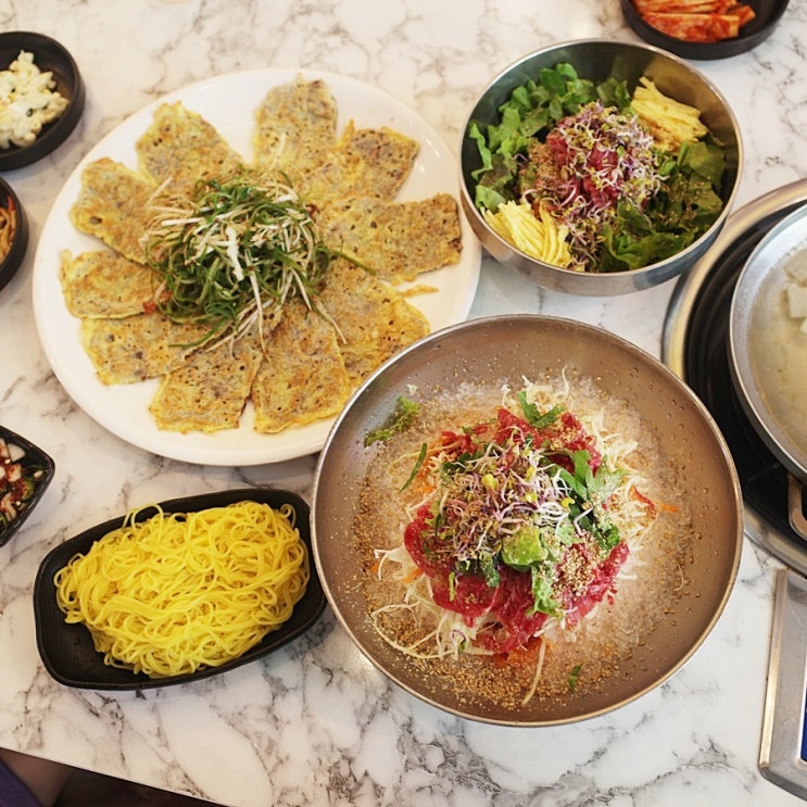 부산 양정 맛집 행복한상 육회 라면 소고기 육전 육회 비빔밥 한우물회 네이버 블로그