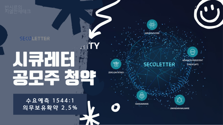 시큐레터 공모주 청약 정리수요예측 의무보유확약 공모가 증거금 상장일 주관사 네이버 블로그
