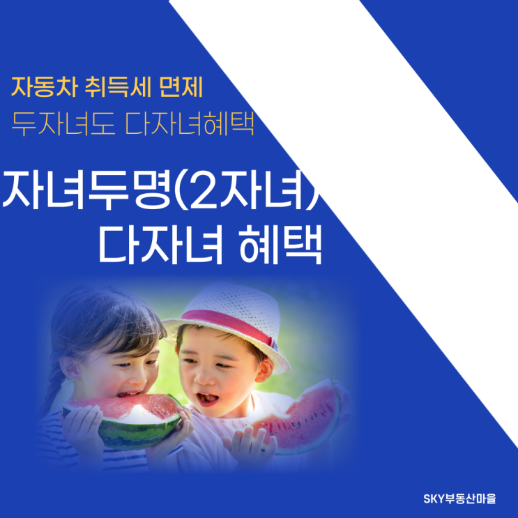 자녀두명2자녀도 다자녀 정부혜택 자동차 취득세 면제 감면 받을 수 있게 됩니다 네이버 블로그