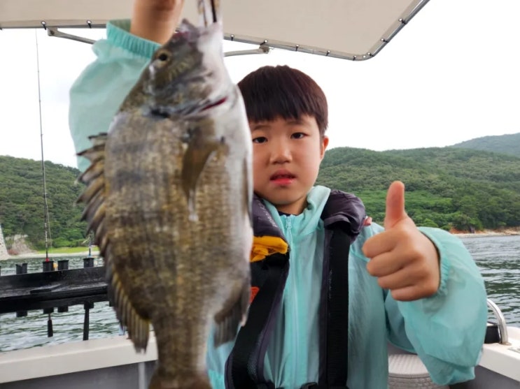 거제도 배낚시 체험 오늘의 장원은 어린이 친구의 감성돔 네이버 블로그