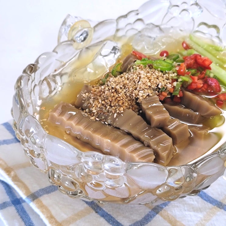 냉면육수로 만드는 도토리묵사발 3분완성 초간단 도토리묵밥 만들기 네이버 블로그