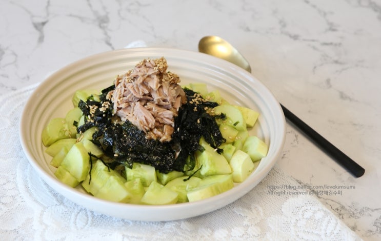 오이참치비빔밥 칼로리 낮은 다이어트 참치오이비빔밥 참간초소스 만들기 : 네이버 블로그