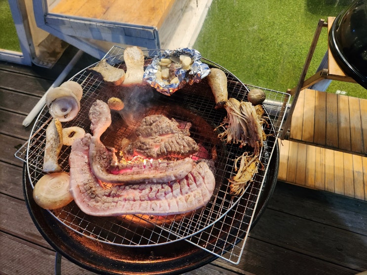 속초 바베큐 글램핑 맛집 포크닉테이블 내돈내산 여행 네이버 블로그