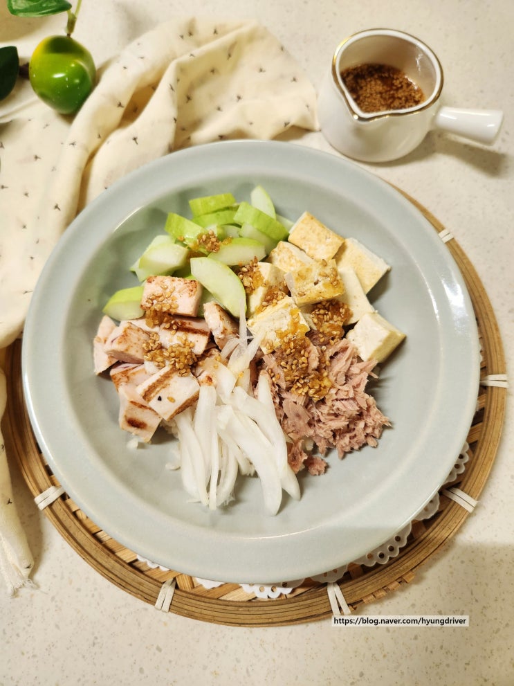다이어트 오이참치비빔밥 닭가슴살 두부 비빔밥 소스와 칼로리 : 네이버 블로그