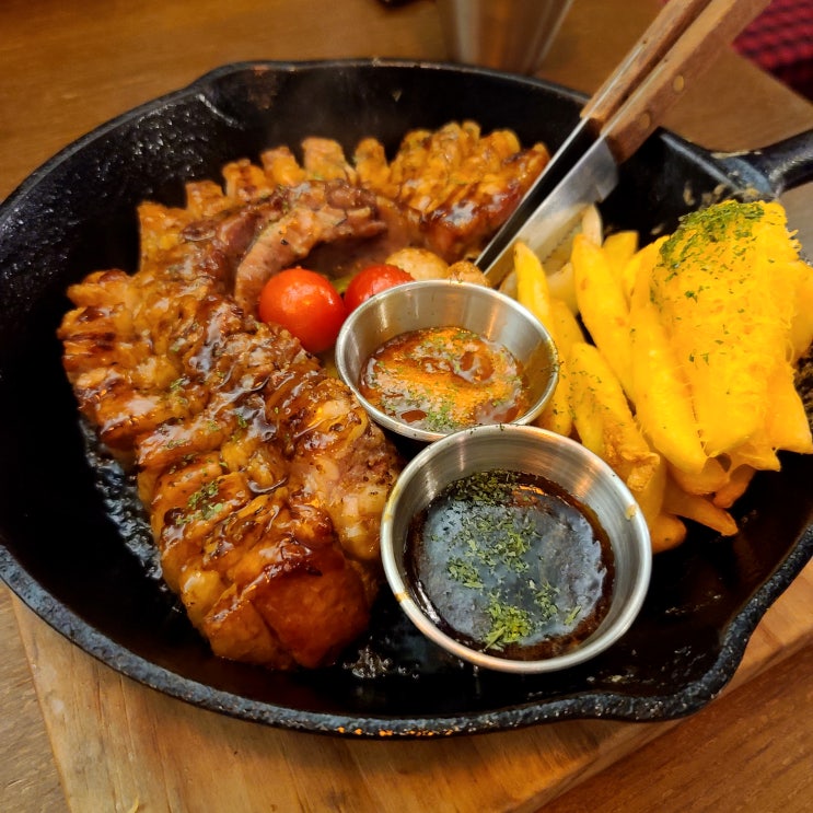 건대 맛집 마초쉐프 건대점 커플 세트 꽃게살 로제 리조또 마초삼겹스테이크 네이버 블로그