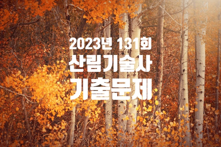 산림기술사 필기 기출문제(2023년 제131회) : 네이버 블로그