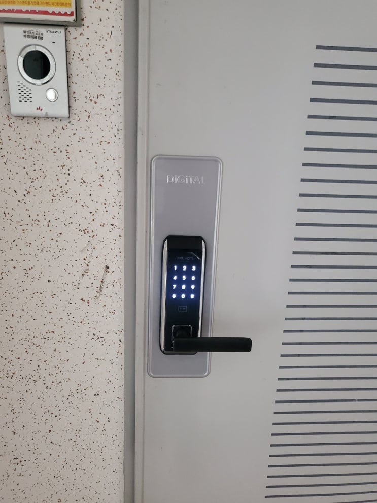 능곡 현대홈타운아파트 쏠리티 WTS700 일체형 디지털도어락 설치 : 네이버 블로그