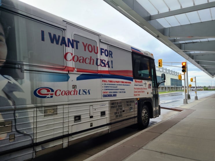 [뉴욕여행]뉴왁공항(EWR)에서 맨해튼 뉴시내 이동 방법, Coach USA : 네이버 블로그