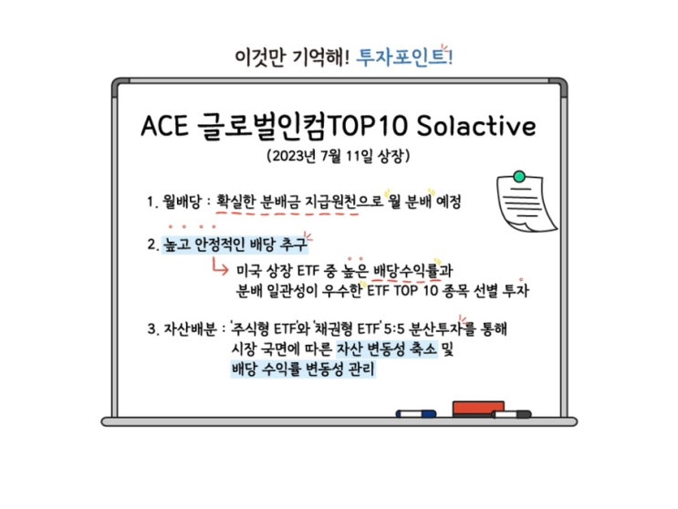 ETF_ACE 글로벌인컴TOP10 SOLACTIVE 주가, 보수율, 분배금 등 알아보자_인컴이란? : 네이버 블로그