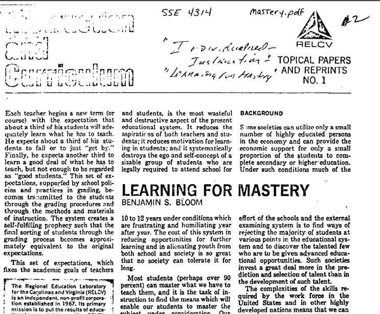 Bloom의 완전학습모형(Mastery Learning) : 네이버 블로그
