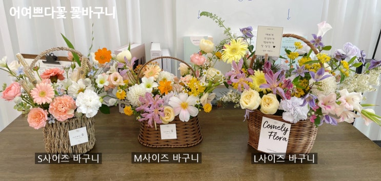포항 북구 우현동꽃집 어여쁘다꽃 꽃바구니 Sml 사이즈 바구니 사이즈비교 포항꽃바구니배달 포항꽃바구니배송 포항꽃바구니예약