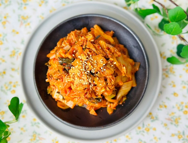 참치김치 볶음 반찬 레시피 들기름 신 김치볶음 요리 묵은지 들기름 볶음 네이버 블로그