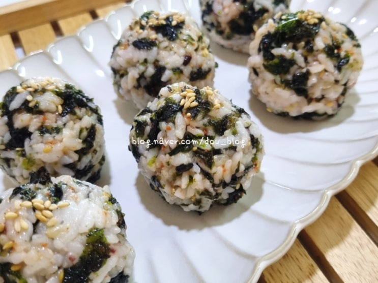 명란 김자반 주먹밥 만들기 간단한 아침메뉴 추천 : 네이버 블로그