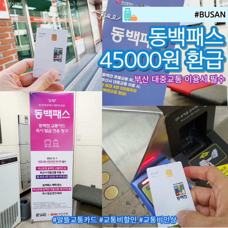 부산 알뜰교통카드 대중교통 45000원 요금할인 동백패스 네이버 블로그