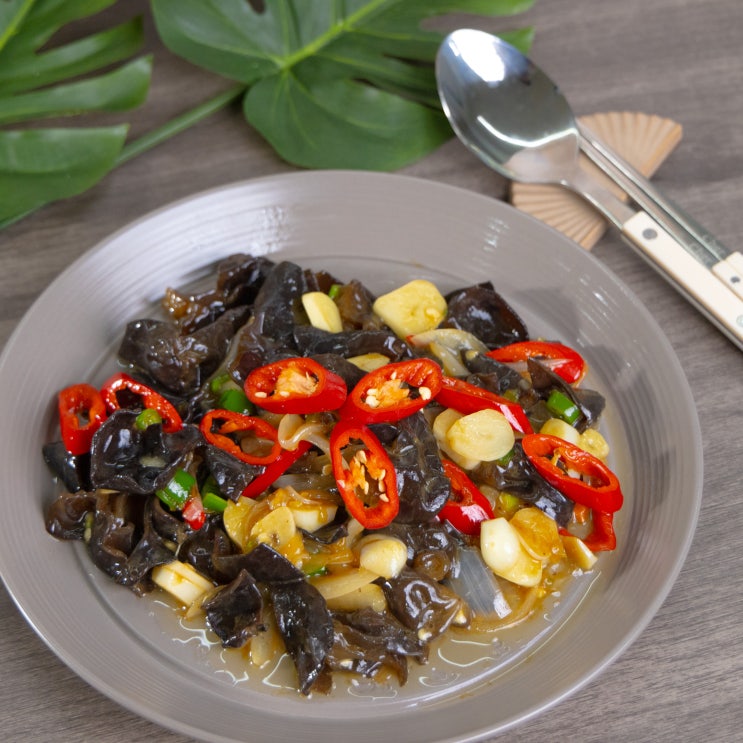 생목이버섯 볶음 목이버섯 손질 반찬 요리 효능 밑 반찬 : 네이버 블로그