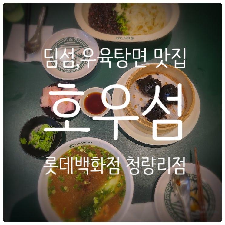 청량리 딤섬 우육탕면 신상 맛집 롯데백화점 푸드코트 호우섬 네이버 블로그
