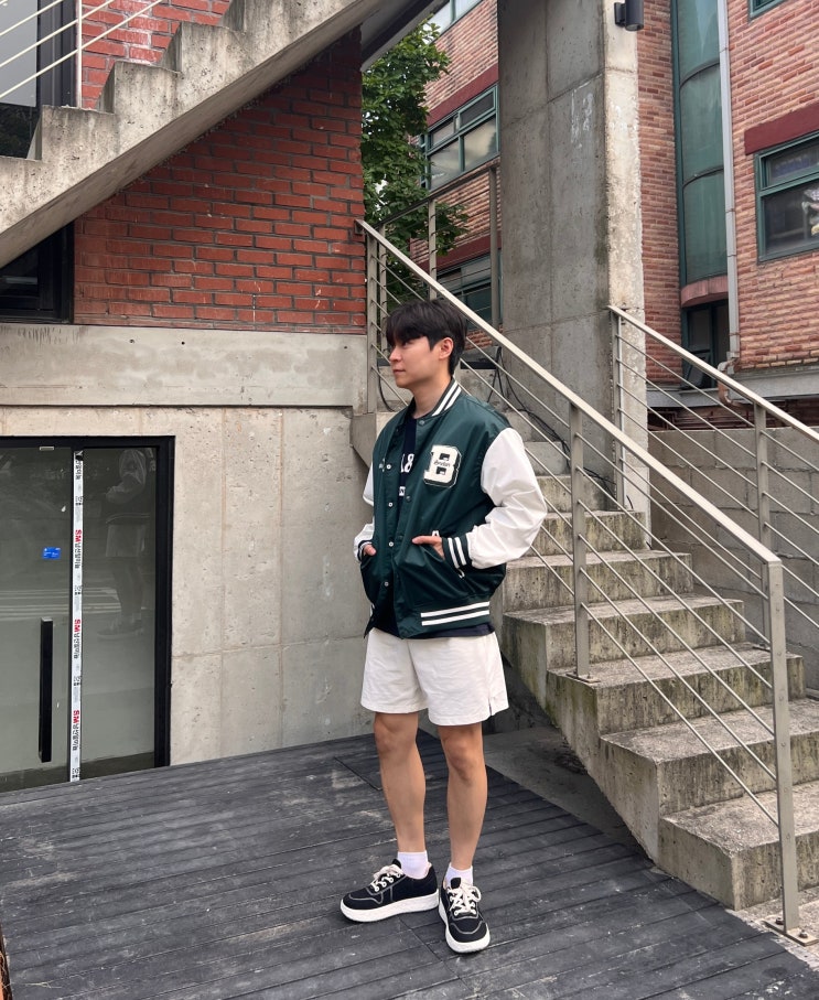 벤셔먼 바시티 자켓 항공점퍼 가을 아우터 코쿤패션 힙한 남자 스타일링 네이버 블로그