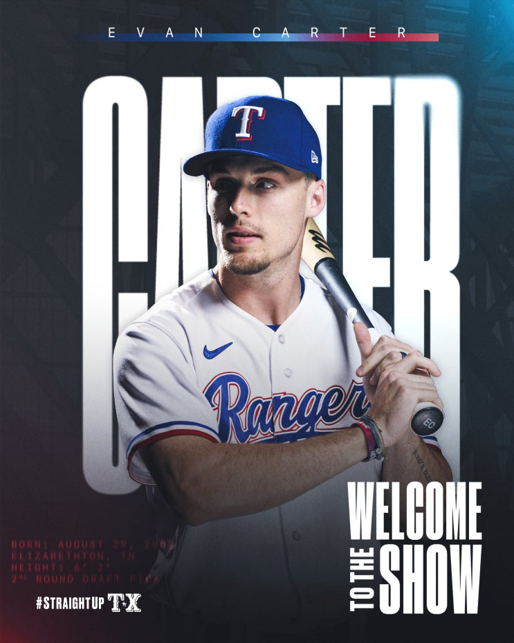 에반 카터 (Evan Carter)를 승격시킨 텍사스 레인저스 : 네이버 블로그