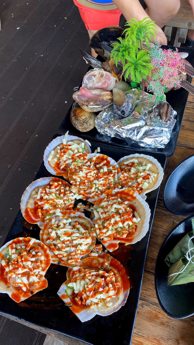 을왕리 해수욕장 조개구이 맛집 오늘 조개구이에서 조개구이 치즈 가리비 칼국수 세트 네이버 블로그