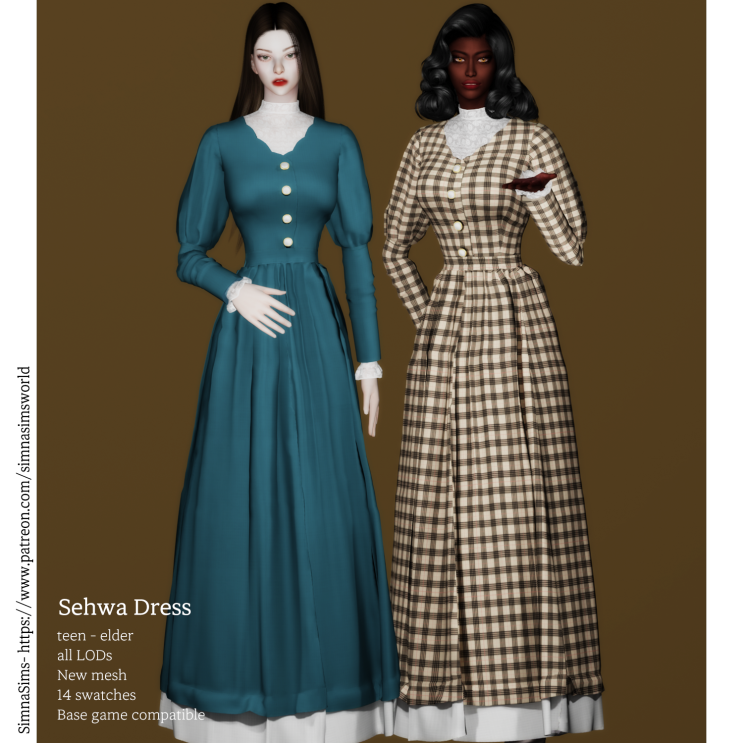 [Sims 4 CC] Sehwa Dress : 네이버 블로그
