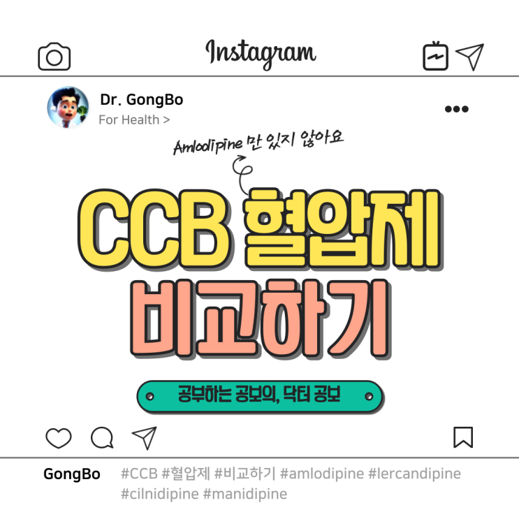 혈압약 칼슘채널차단제 CCB 비교_공보의 진료 : 네이버 블로그