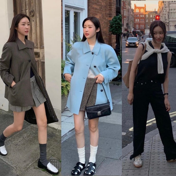 차정원 런던 코디 3가지 패션 정보 프리베일 코트 아워레가시 니트조끼 조이그라이슨 가방 자켓 네이버 블로그