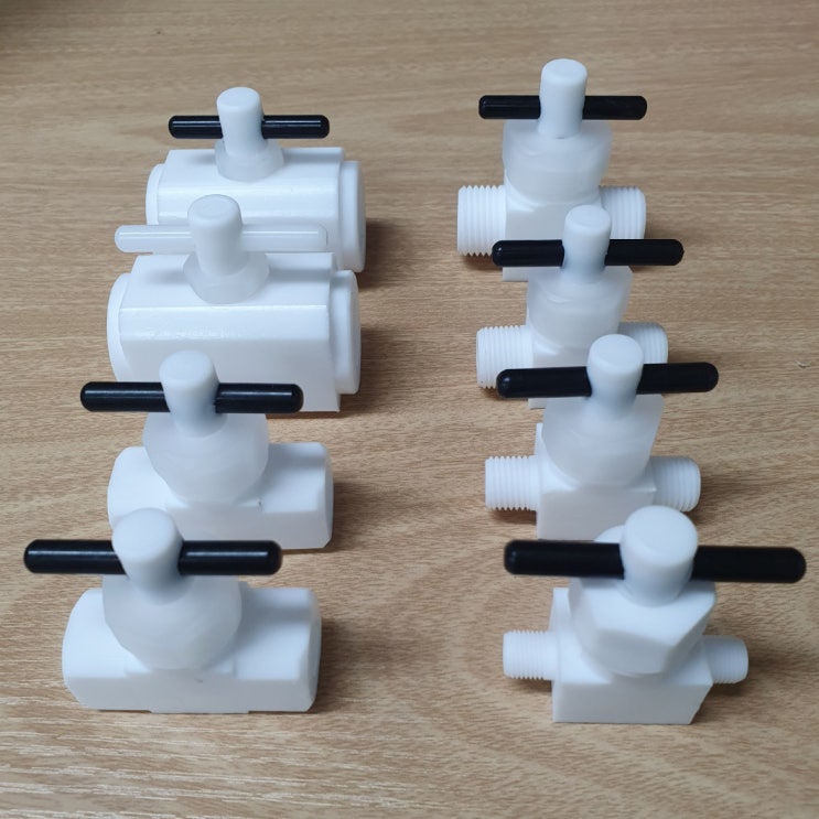 PTFE 테프론 2-way 밸브 Tap 타입 아답터 [파이프 테플론 teflon 볼밸브] ballvalve valve 2 ...