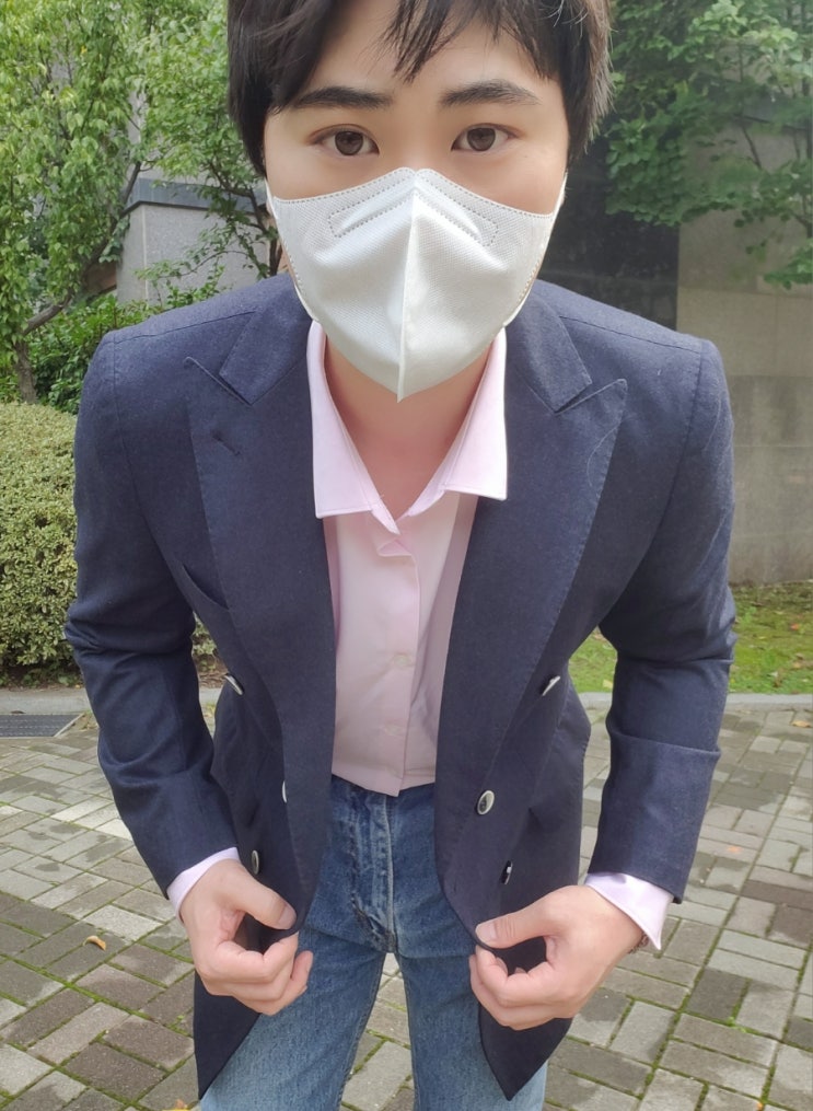 30대 남자 가을 코디 핑크 셔츠 더블 버튼 자켓 청바지 핏 패션 옷 스타일 댄디룩 브랜드 추천 21도 옷차림 네이버 블로그