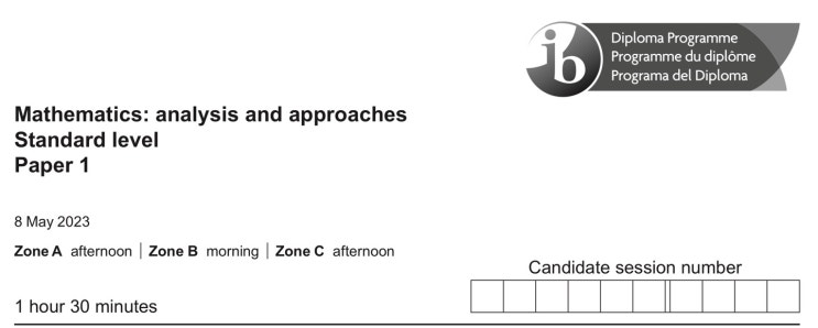 IB MATH AA SL PAST PAPER 1 Full Solution [IB MATH 기출문제] (2023 MAY TZ1 ...