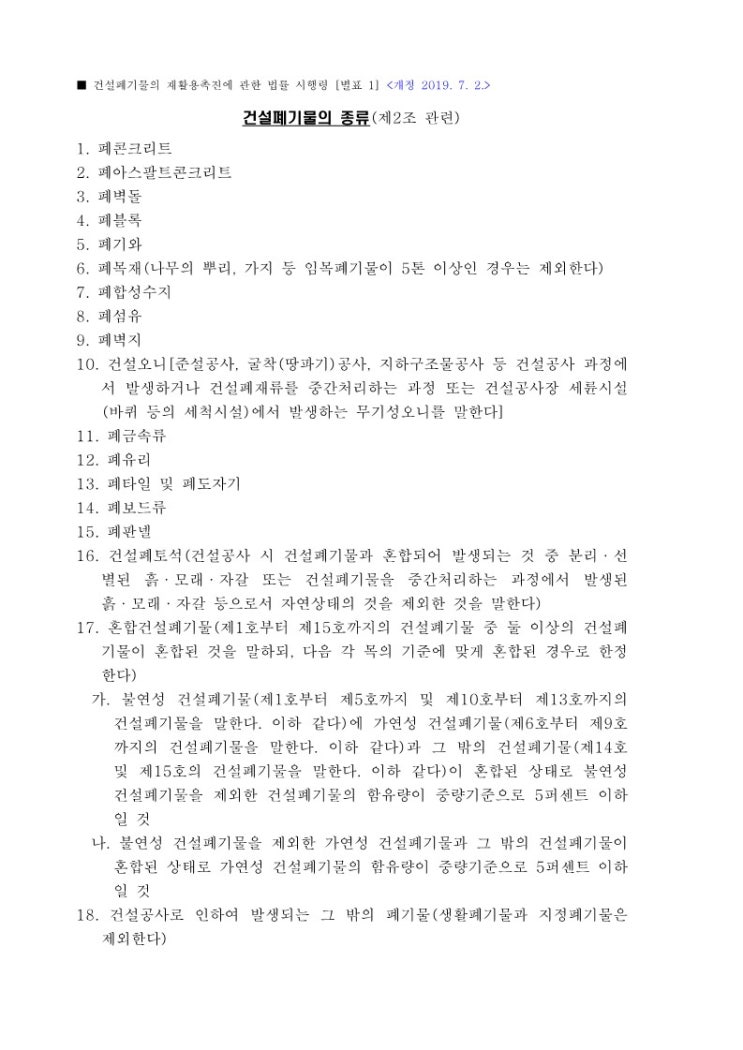 건설폐기물 종류 및 혼합 종류 분류 네이버 블로그