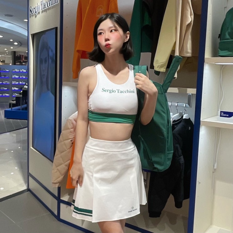 테니스복 브랜드 스커트 코디 세르지오타키니 매장 잠실 롯데백화점 주현영 패션 옷 올드머니룩 네이버 블로그