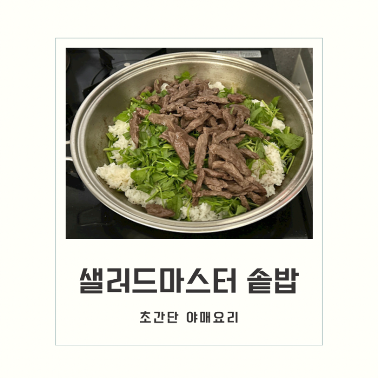 가성비 좋은 초간단 야매요리 ”소고기미나리솥밥 샐러드마스터 네이버 블로그