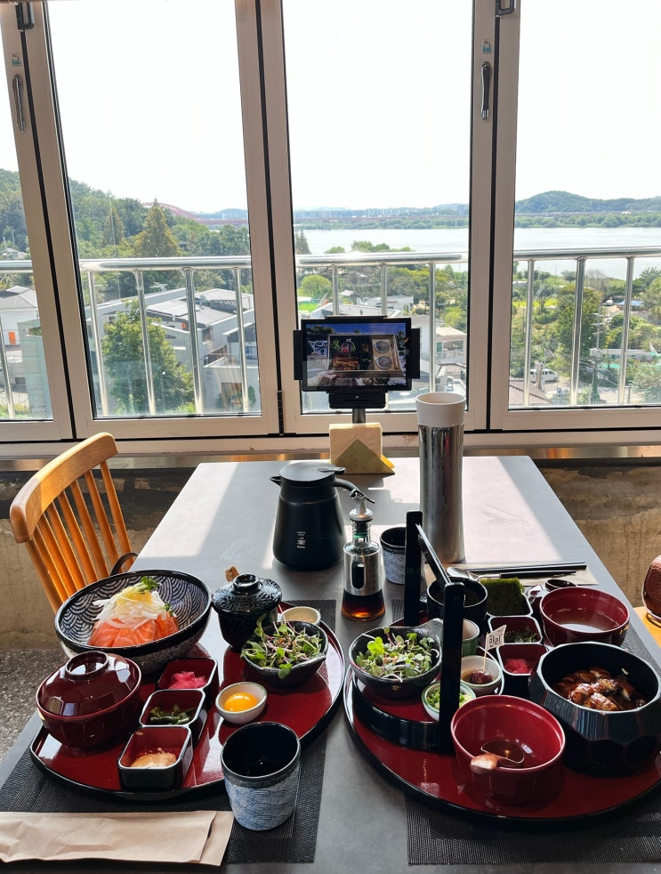 고양 행주산성 맛집 행주만리 한강뷰 좋은식당에서 히츠마부시 장어와 연어덮밥 일산 가족모임 단체 룸 네이버 블로그