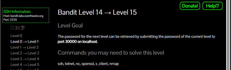 Bandit Level 14 -> Level 15 (Netcat에 대해) : 네이버 블로그