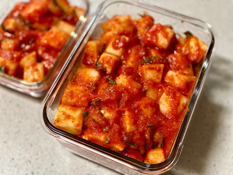 깍두기 담그는법, 찹쌀풀 넣고 깍두기 양념 만들기 : 네이버 블로그