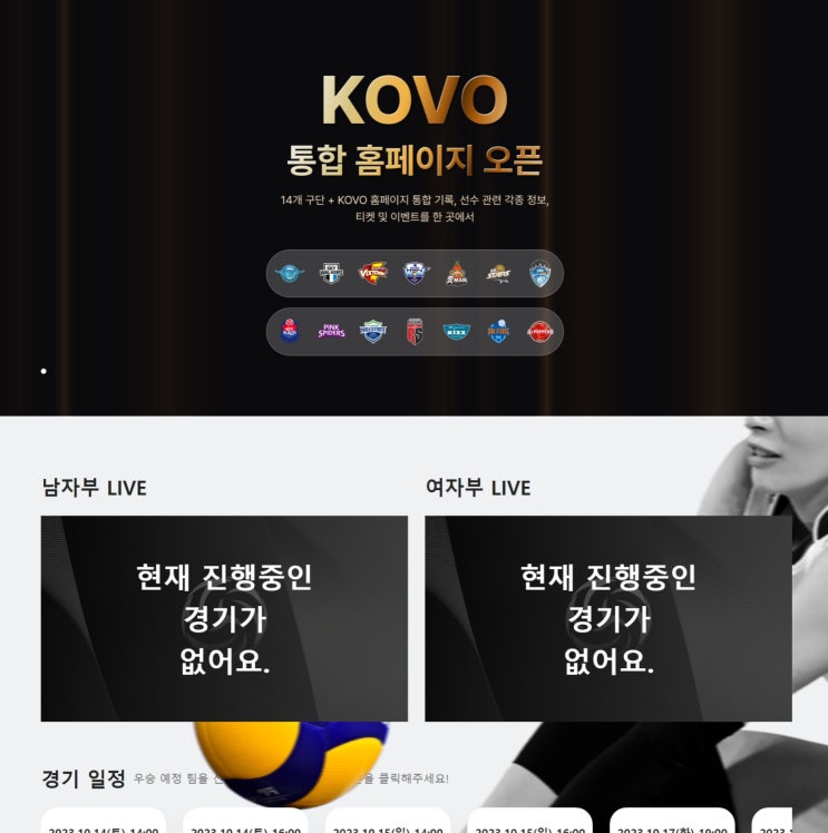 새롭게 리뉴얼 된 KOVO 홈페이지... : 네이버 블로그
