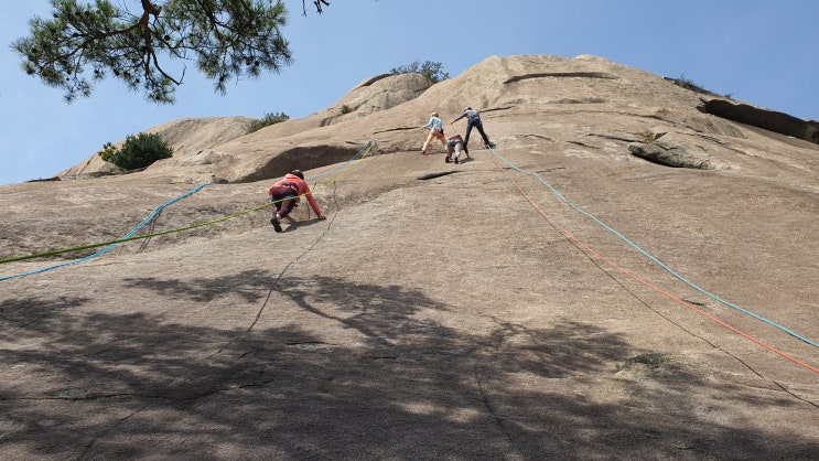 암벽등반을 배우는 사람들 슬랩 등반 후등자 확보 배우기 : 네이버 블로그