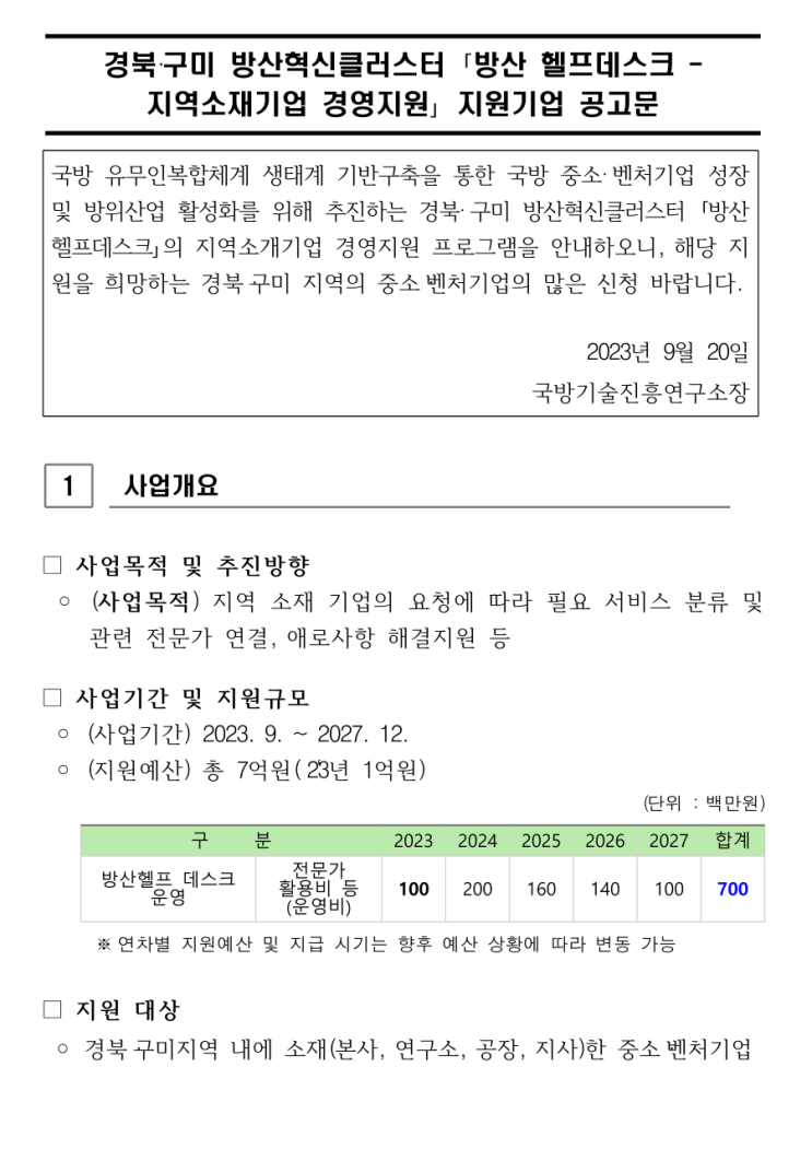[ 경북 구미 기업지원 사업 ]_국방기술진흥연구소 방산 헬프데스크 지역소재 군수품기업, 국방분야 홈페이지제작 지원. : 네이버 블로그