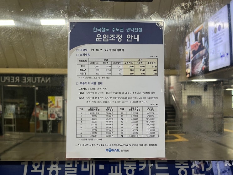 서울 지하철 정기 승차권 총정리zip 3 10월 7일 토 교통카드 기본 운임 및 정기권 인상 네이버 블로그