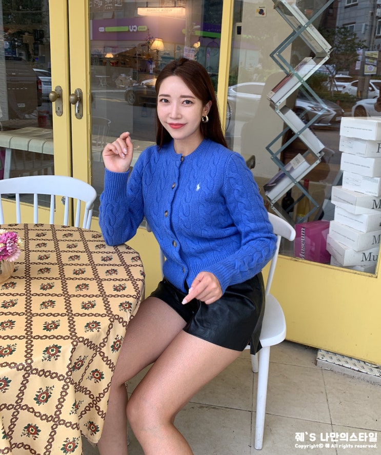 폴로 랄프로렌 가디건 케이블 니트 백화점 S사이즈 구매후기 네이버 블로그