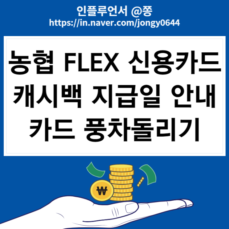 카드테크 농협 Flex카드 신용카드 풍차돌리기 캐시백 혜택 지급 안내 네이버 블로그