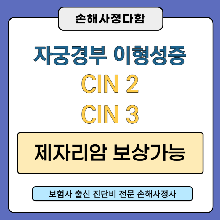 자궁경부 이형성증 Cin2 Cin3 제자리암 보상가능 부산경남울산 진단비 손해사정 네이버 블로그